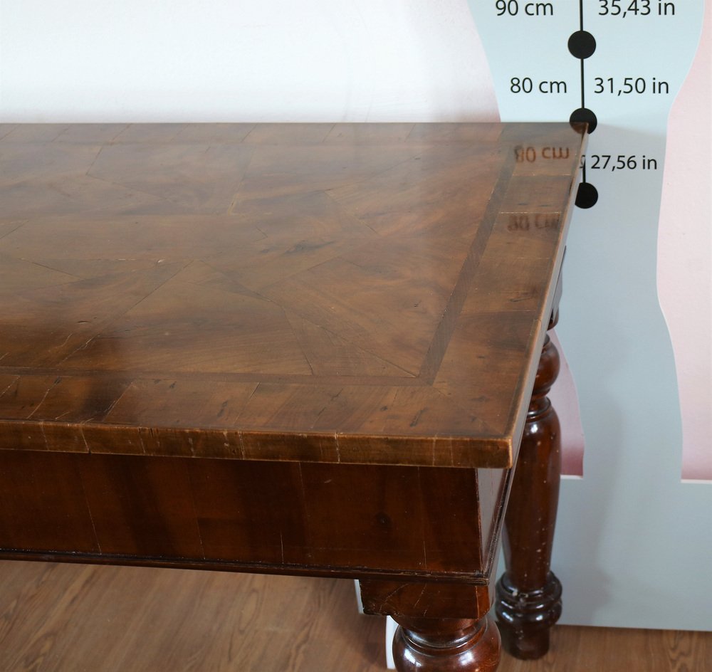 Rustic Walnut Dining Table for sale at Pamono