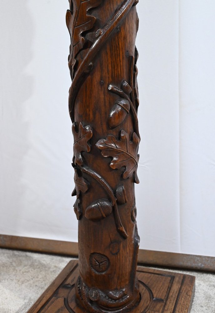 Art Nouveau Oak and Walnut Column, 1900s for sale at Pamono