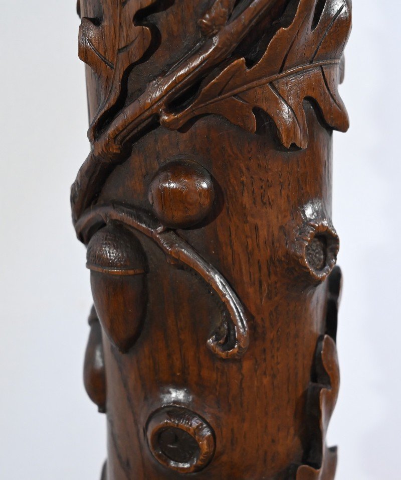 Art Nouveau Oak and Walnut Column, 1900s for sale at Pamono