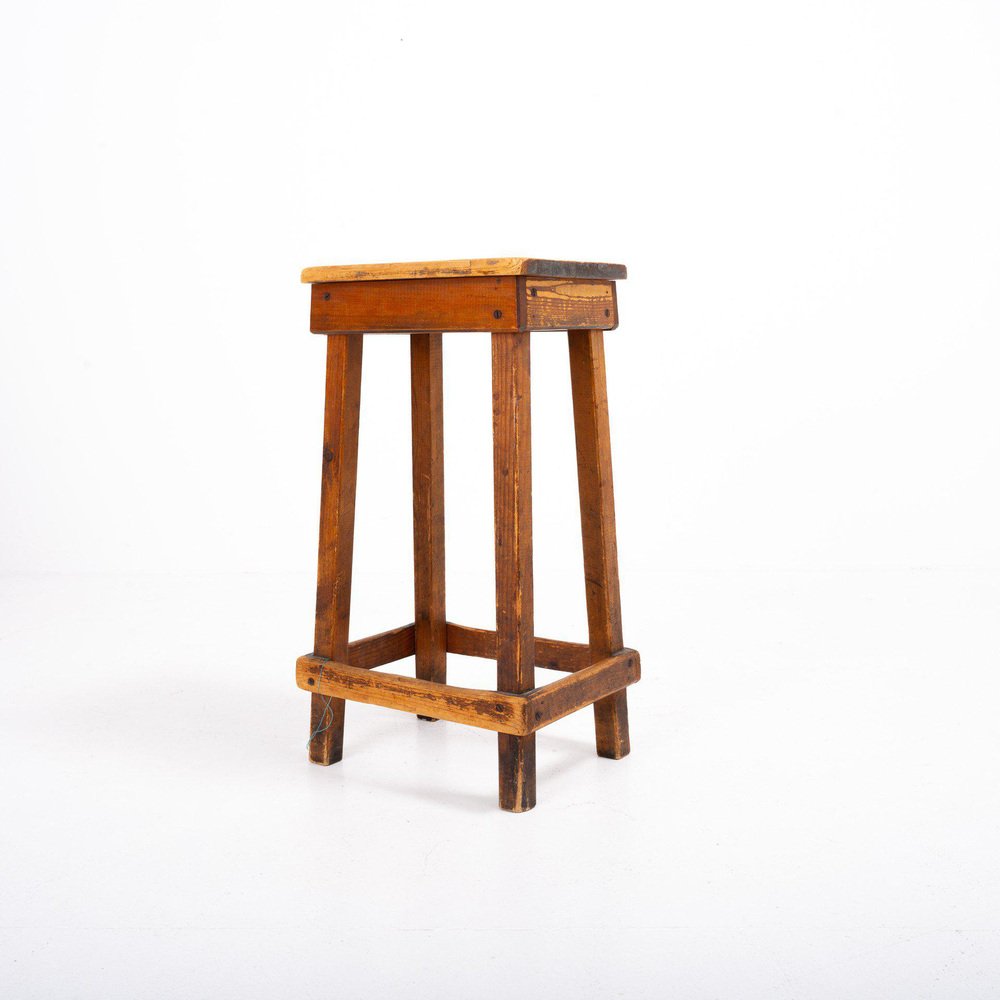 Vintage Timber School Laboratory Stool for sale at Pamono