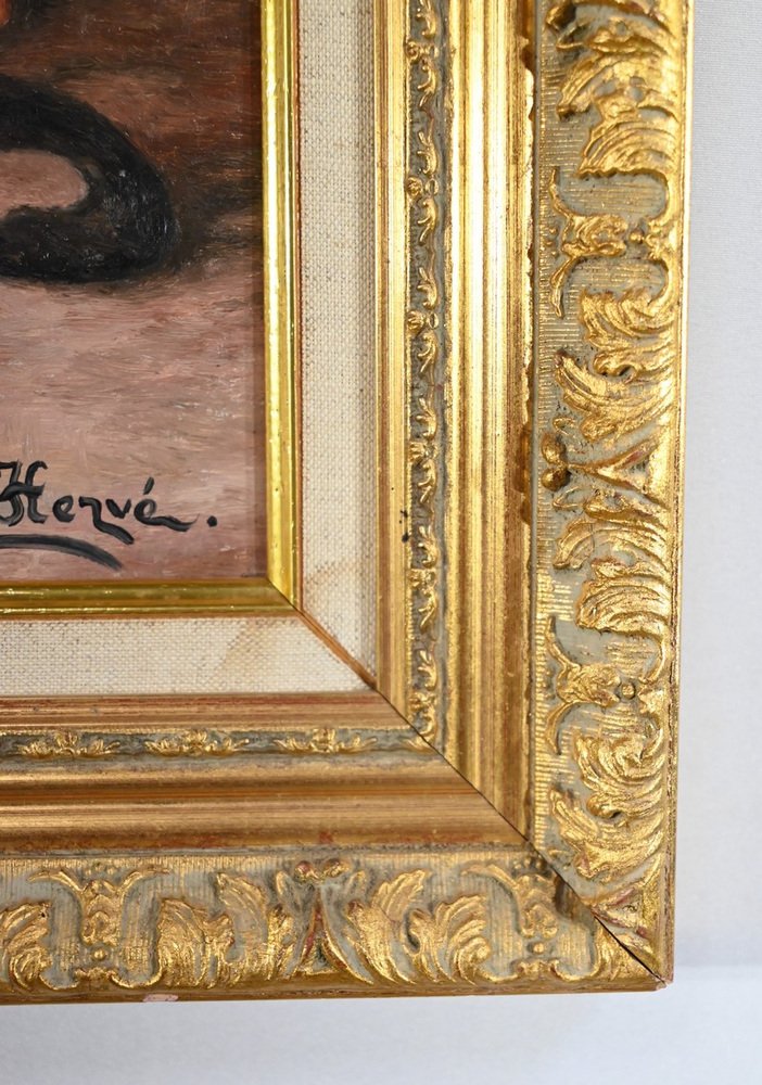 Régis Hervé, Composition, 1960s, Oil on Canvas for sale at Pamono