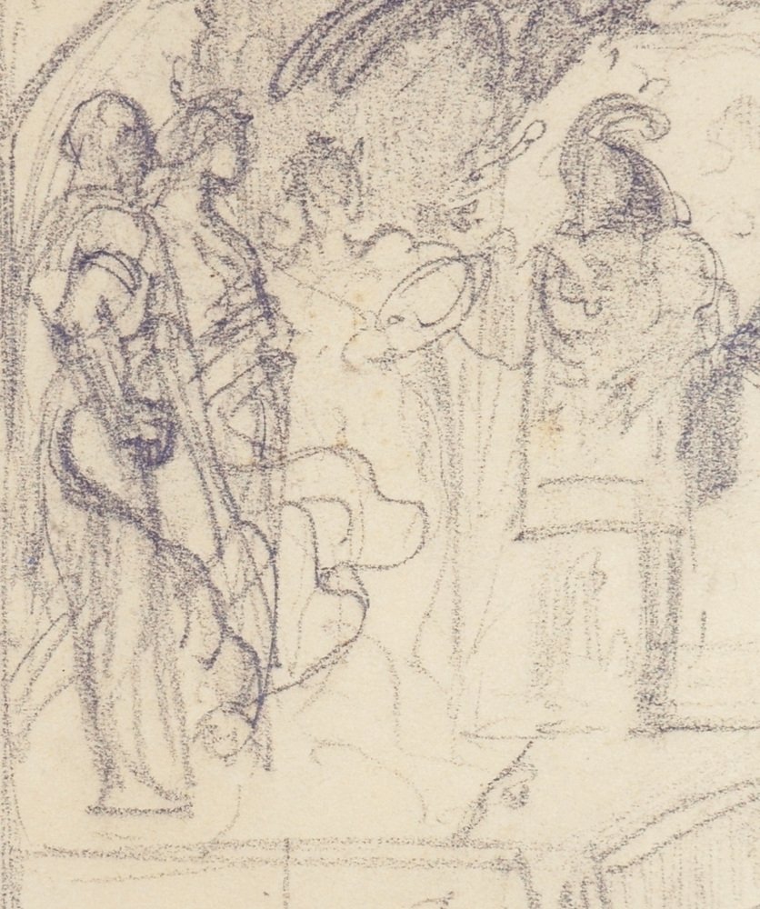 Arthur Kampf, Study for an Allegory of Victory, 1900, Pencil Drawing ...