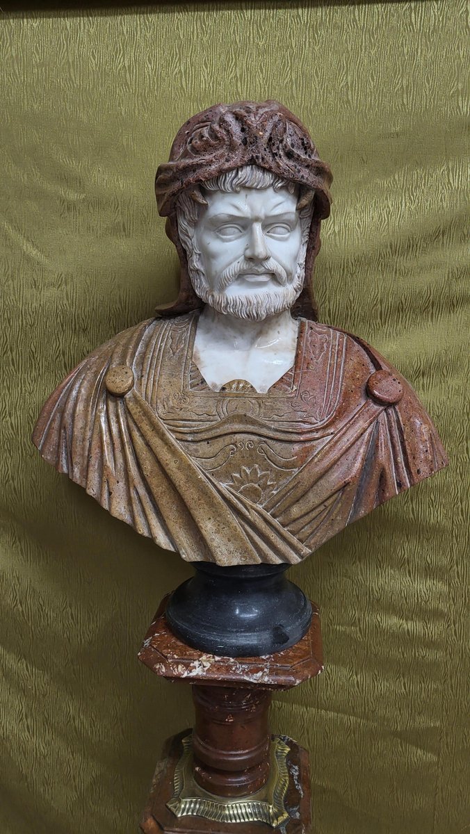 Male Bust, 1970s, Bronze & Marble for sale at Pamono