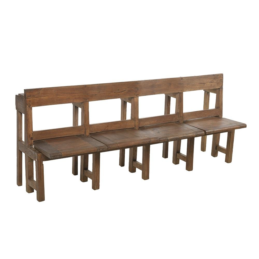 Vintage Wooden Theater Bench for sale at Pamono