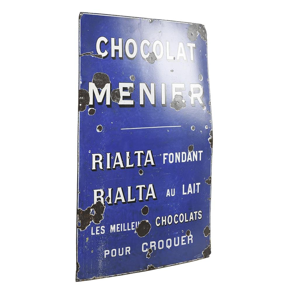 Menier Chocolate Enameled Sheet Metal Plate for sale at Pamono
