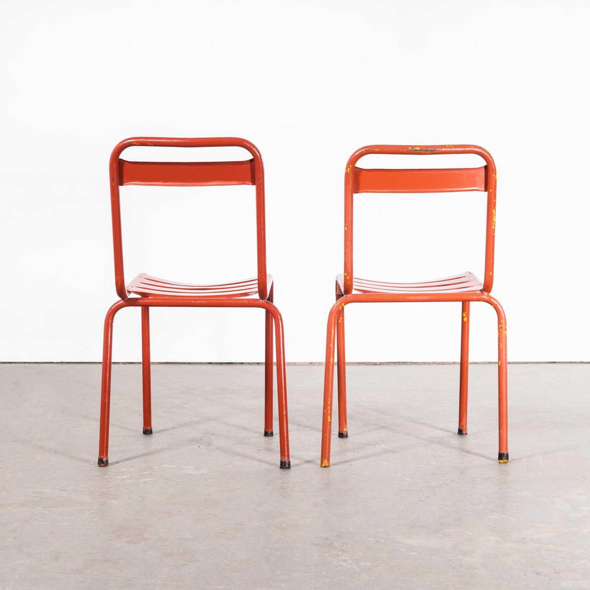 French Outdoor Table and Chairs attributed to Tolix, 1950s, Set of 3 ...