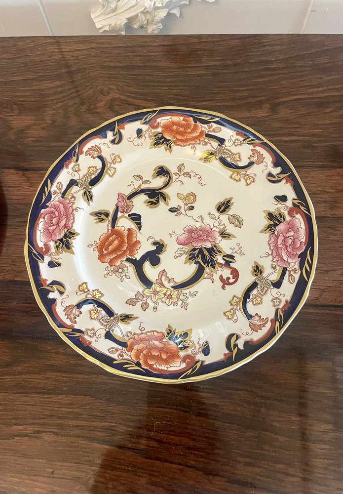 Hand Painted Masons Ironstone Plates, 1920s, Set of 2 for sale at Pamono