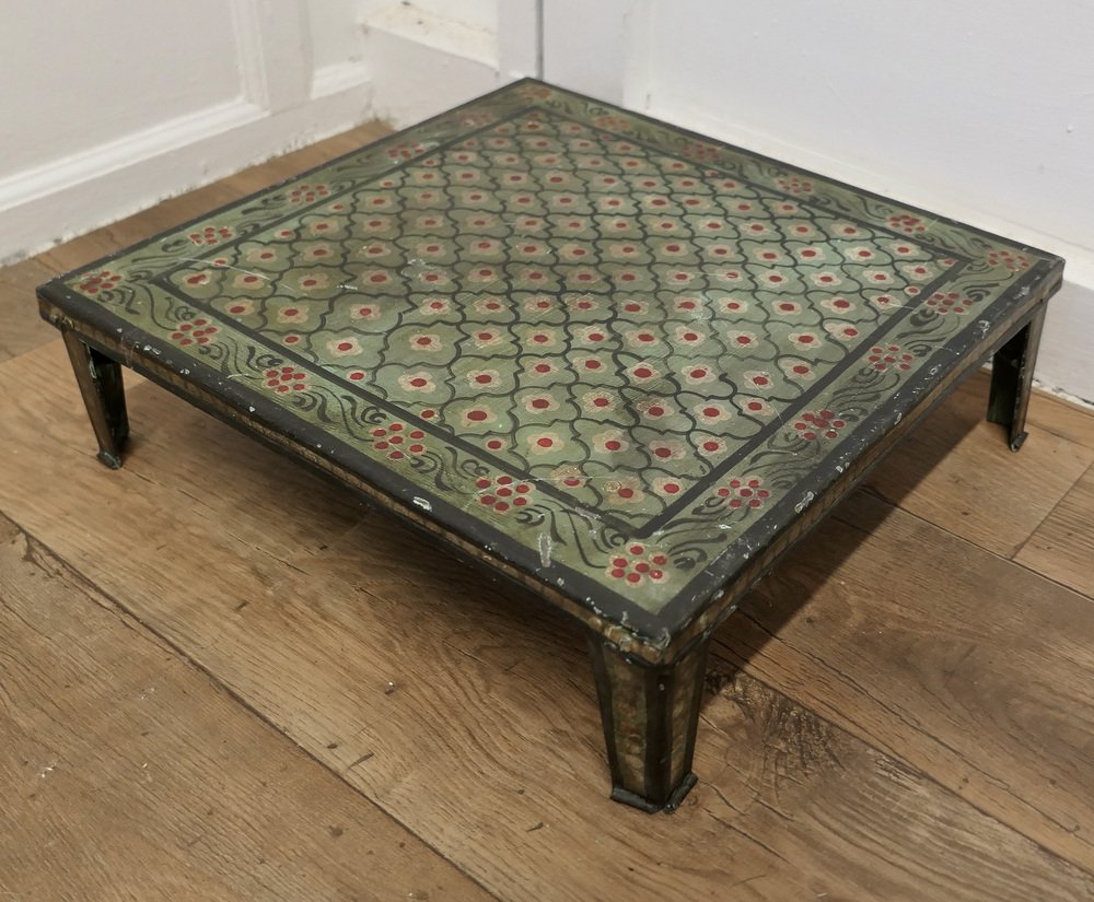 Hand Painted Indian Folk Art Stand for sale at Pamono