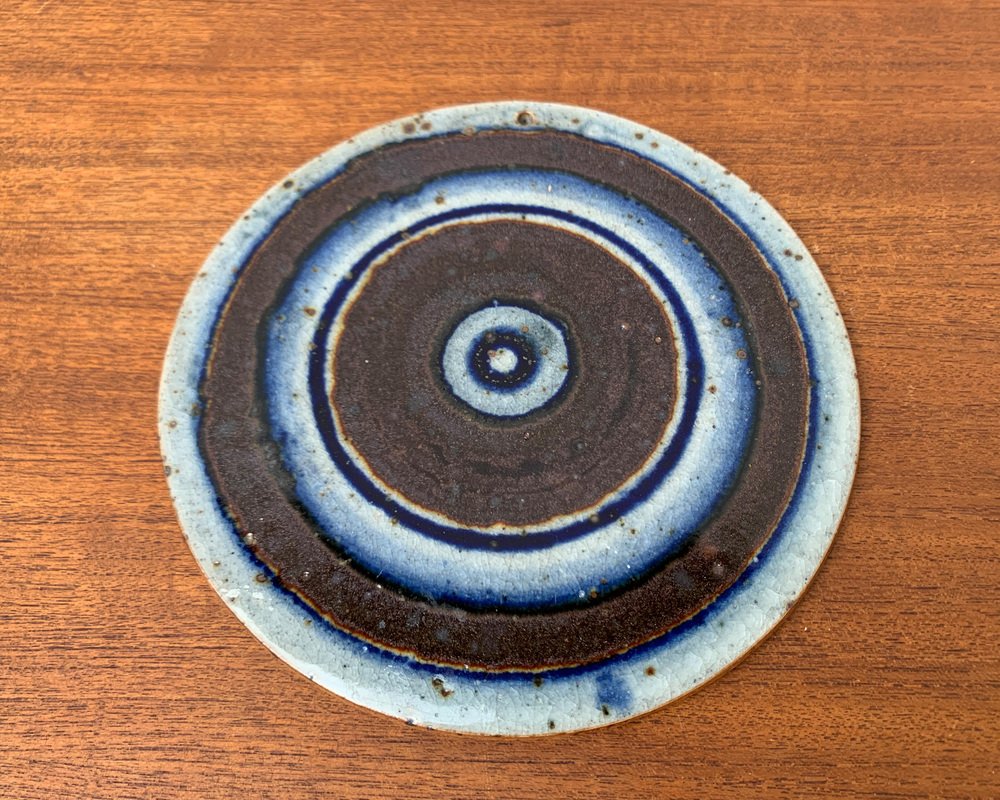 Mid-Century Danish Studio Pottery Wall Plaque Plate by Helle Allpass ...