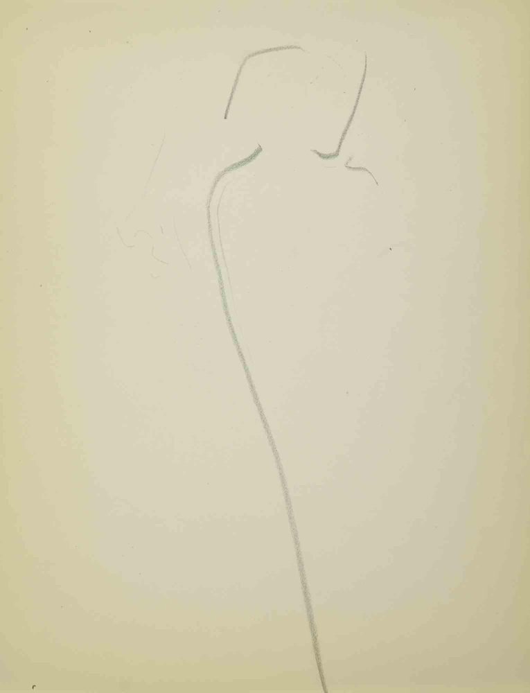 Flor David, Skizze für ein Porträt, Bleistiftzeichnung, Mitte des 20 ...