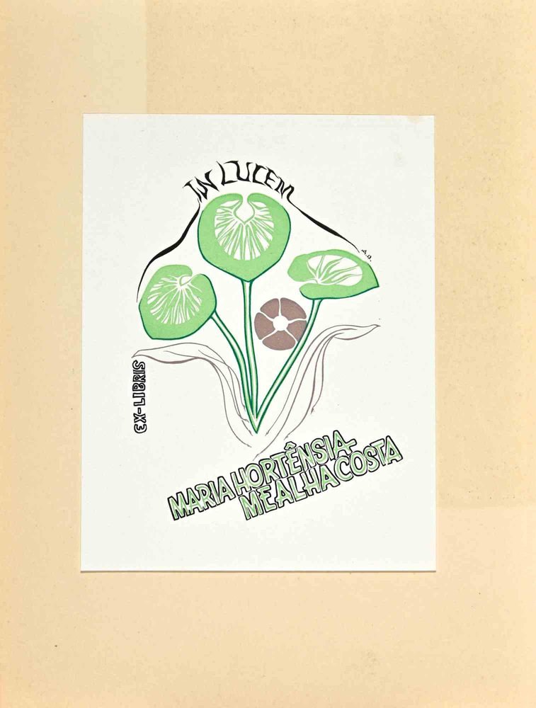 Ex Libris Maria Hortensia Mealhacosta, Lithographie, 1978 bei Pamono kaufen