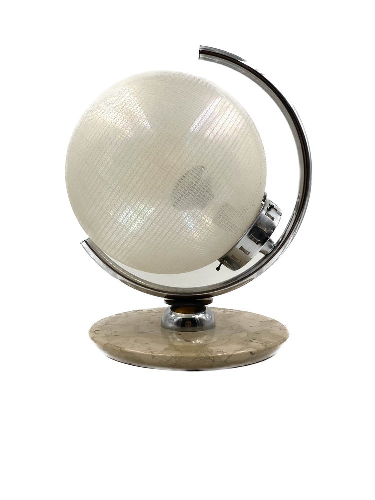 Spherical Table Lamp in Murano Glass and Marble from Mazzega, Italy ...