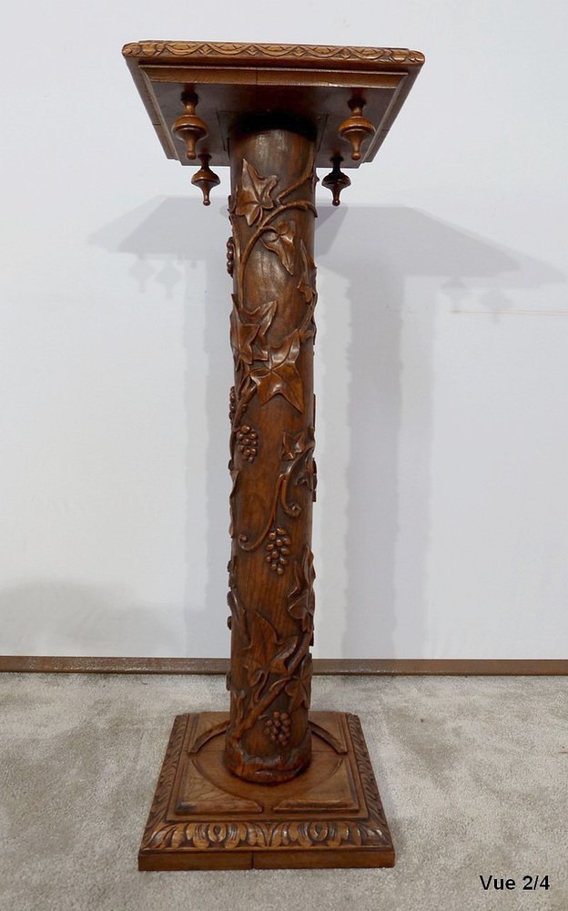 Art Nouveau Oak Column, 1920s for sale at Pamono