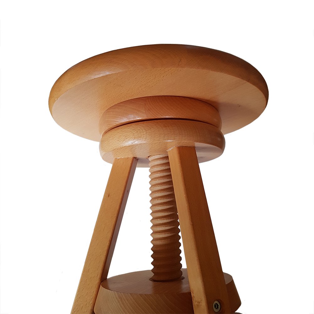 Adjustable Wooden Piano Stool for sale at Pamono