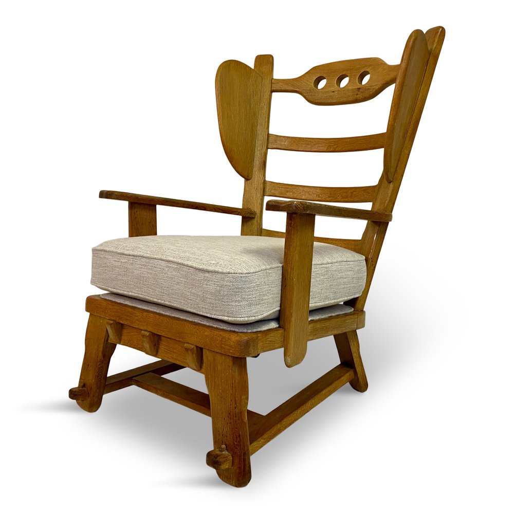 Dutch Brutalist Armchair in Oak, 1960s for sale at Pamono