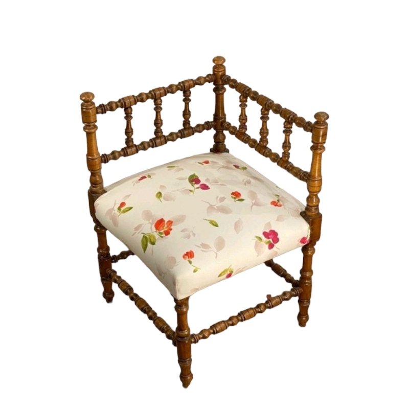 Corner Auxiliary Chair in Walnut, Spain, 19th Century for sale at Pamono