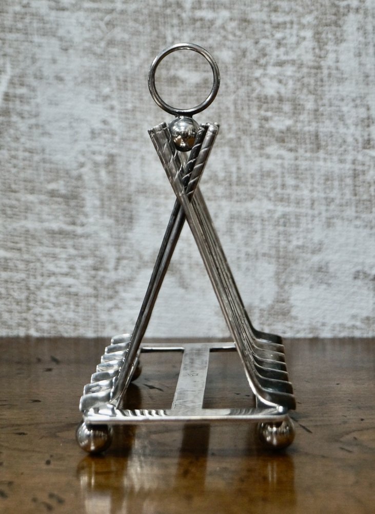 Art Deco Silver Plate Golf Toast Rack, 1920s for sale at Pamono