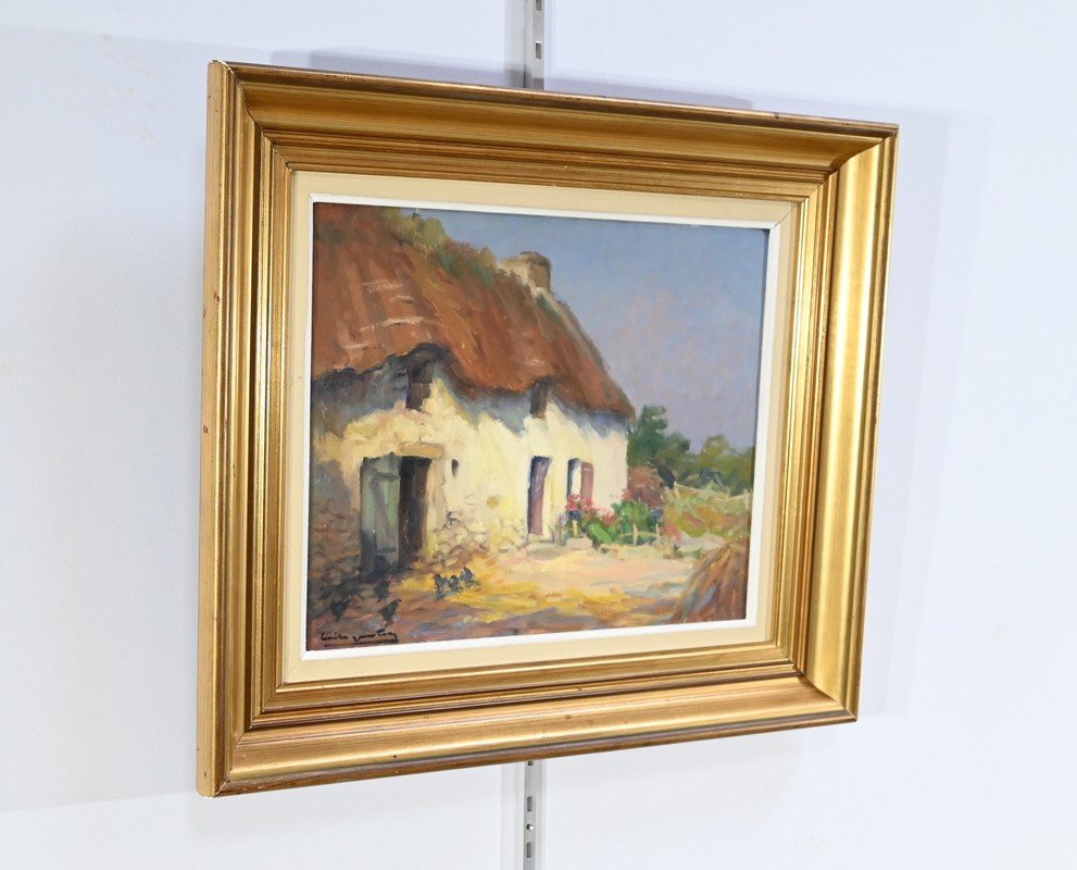 E. Gautier, Maison en Brière, 1955, Oil on Wood, Framed for sale at Pamono