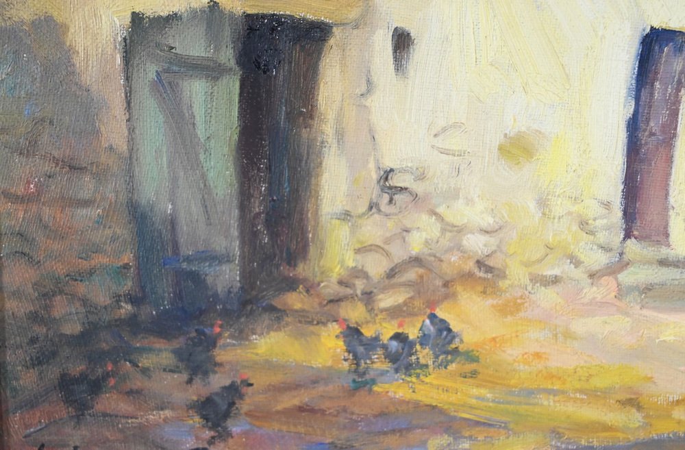 E. Gautier, Maison en Brière, 1955, Oil on Wood, Framed for sale at Pamono