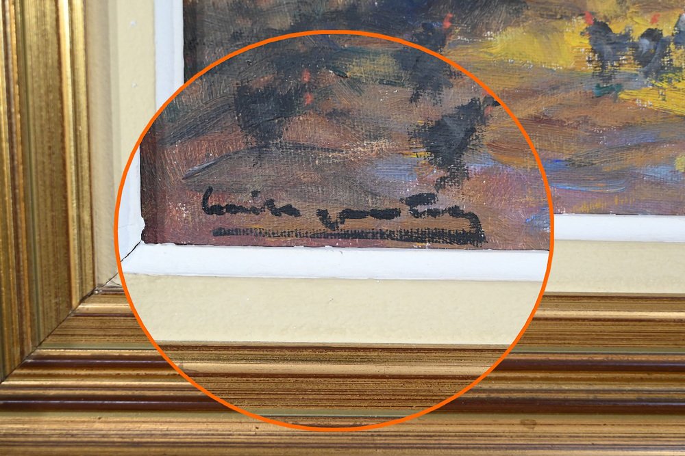 E. Gautier, Maison en Brière, 1955, Oil on Wood, Framed for sale at Pamono
