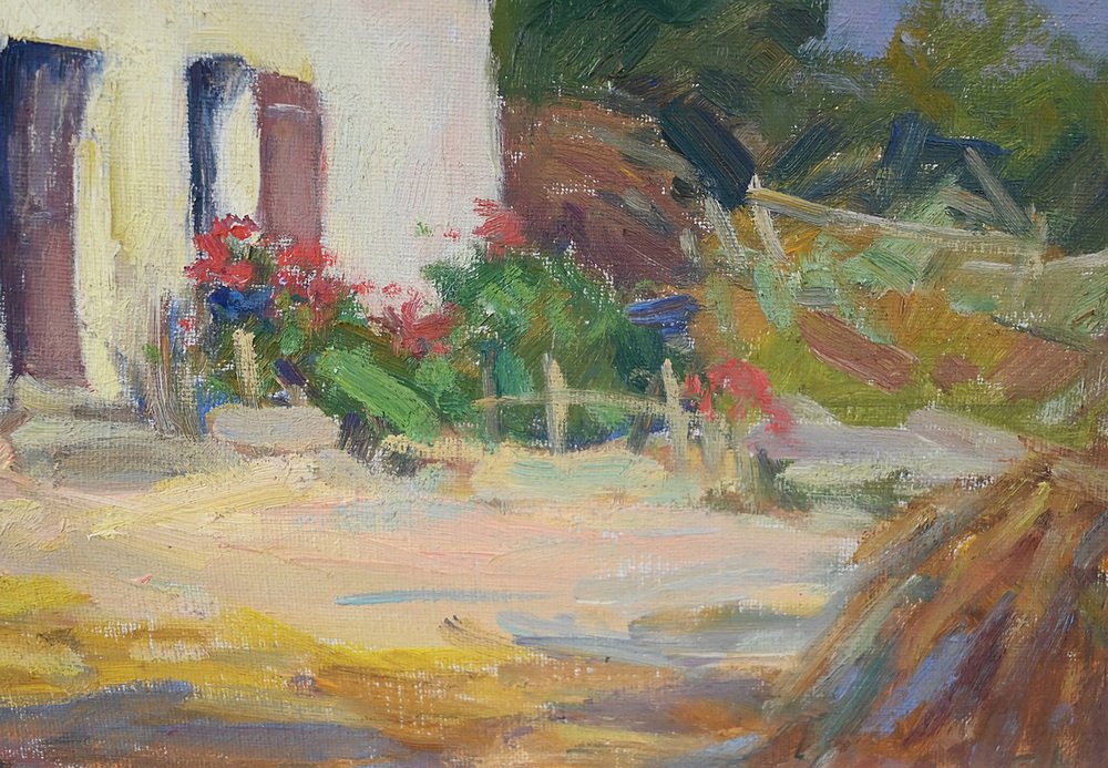 E. Gautier, Maison en Brière, 1955, Oil on Wood, Framed for sale at Pamono