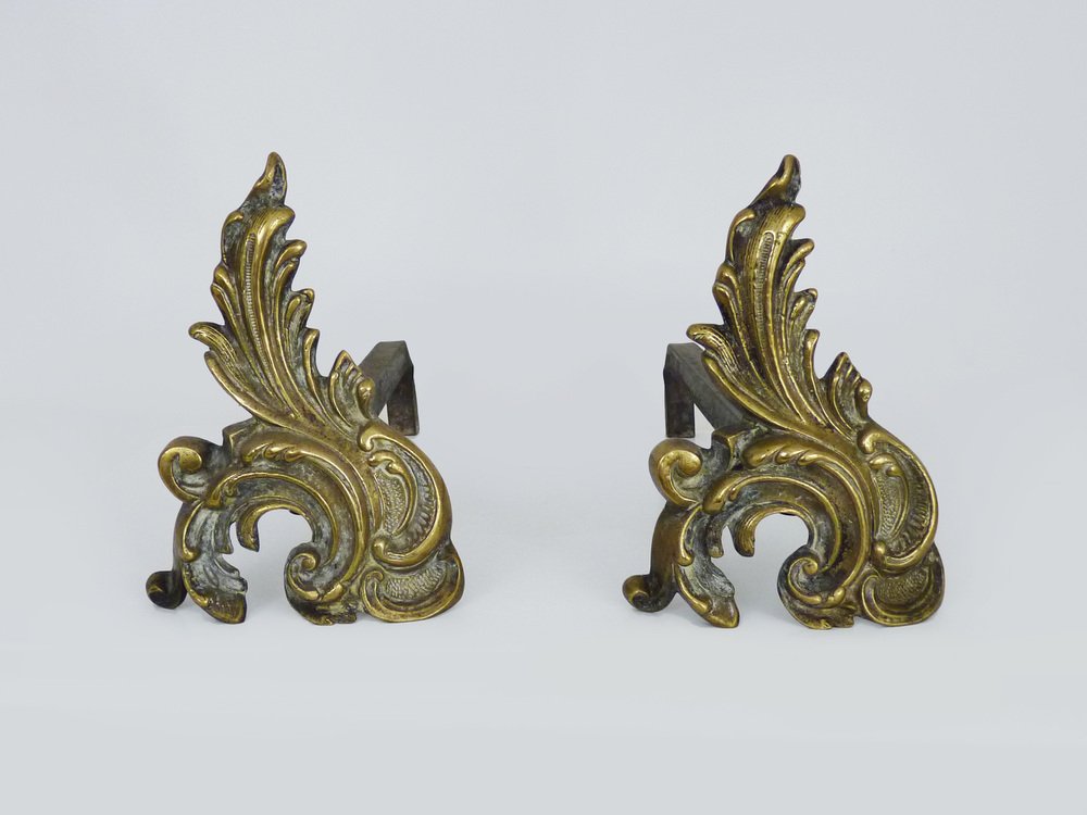 Kaminsimse aus Bronze & Gusseisen, Frühes 20. Jh., 2er Set bei Pamono ...