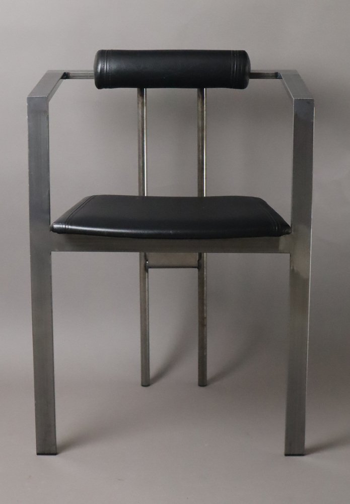Postmodern Model Trix Chair in Leather and Metal from K.F. Forster for ...