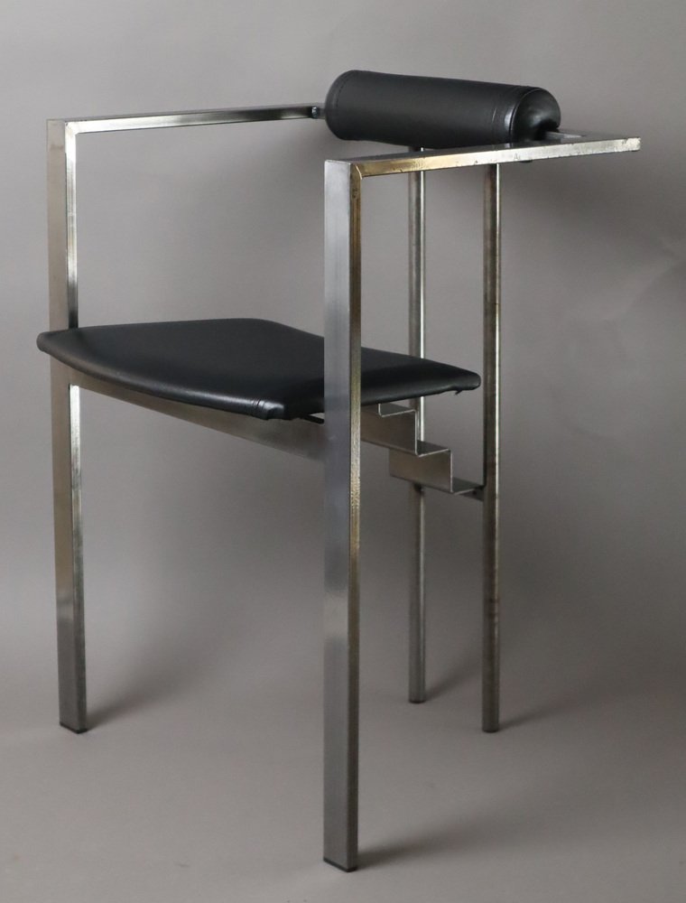 Postmodern Model Trix Chair in Leather and Metal from K.F. Forster for ...