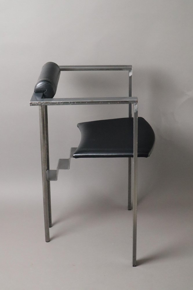Postmodern Model Trix Chair in Leather and Metal from K.F. Forster for ...