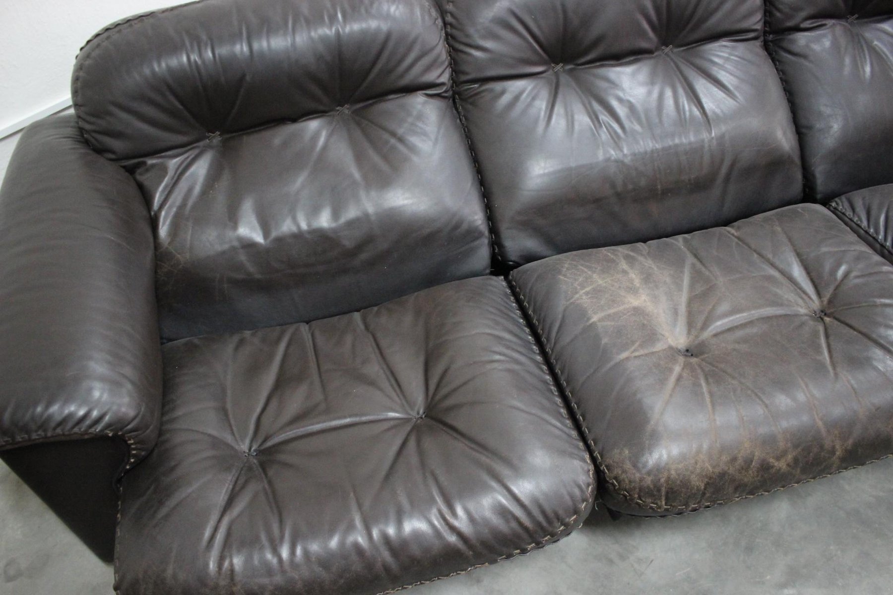 Adjustable DS-110 Three-Seater Sofa in Leather from De Sede, 1970s for sale at Pamono