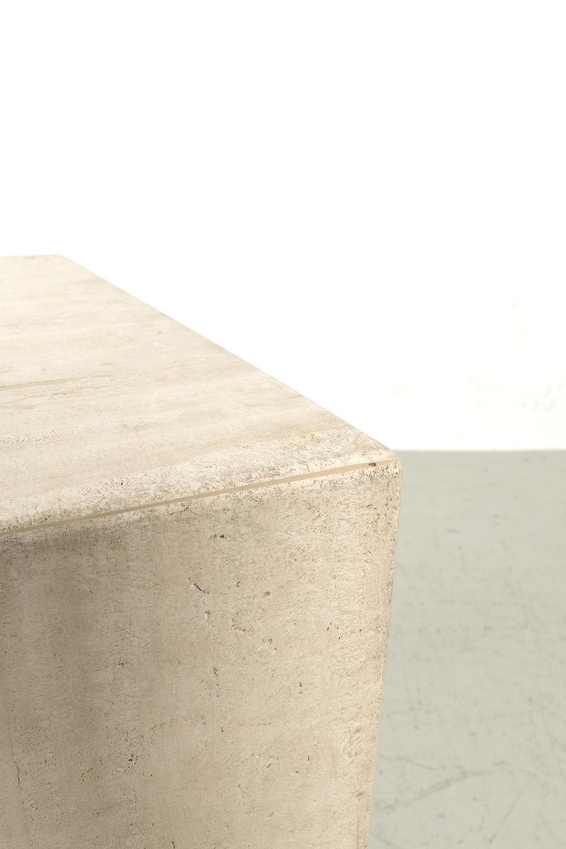 Cube Side Table in Travertine for sale at Pamono