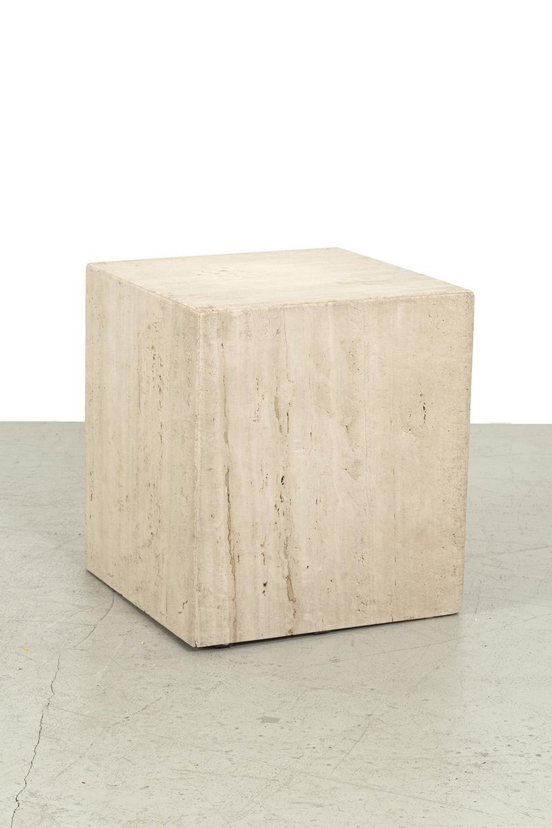 Cube Side Table in Travertine for sale at Pamono