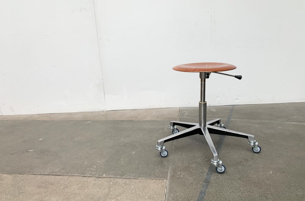 Mid-Century German Industrial Swivel Office Stool from Schmitz, 1960s ...