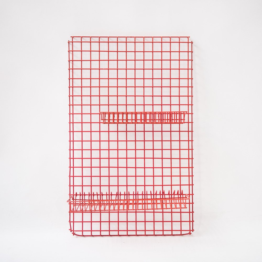 Mesh Metal Wall Shelf, 1980s for sale at Pamono