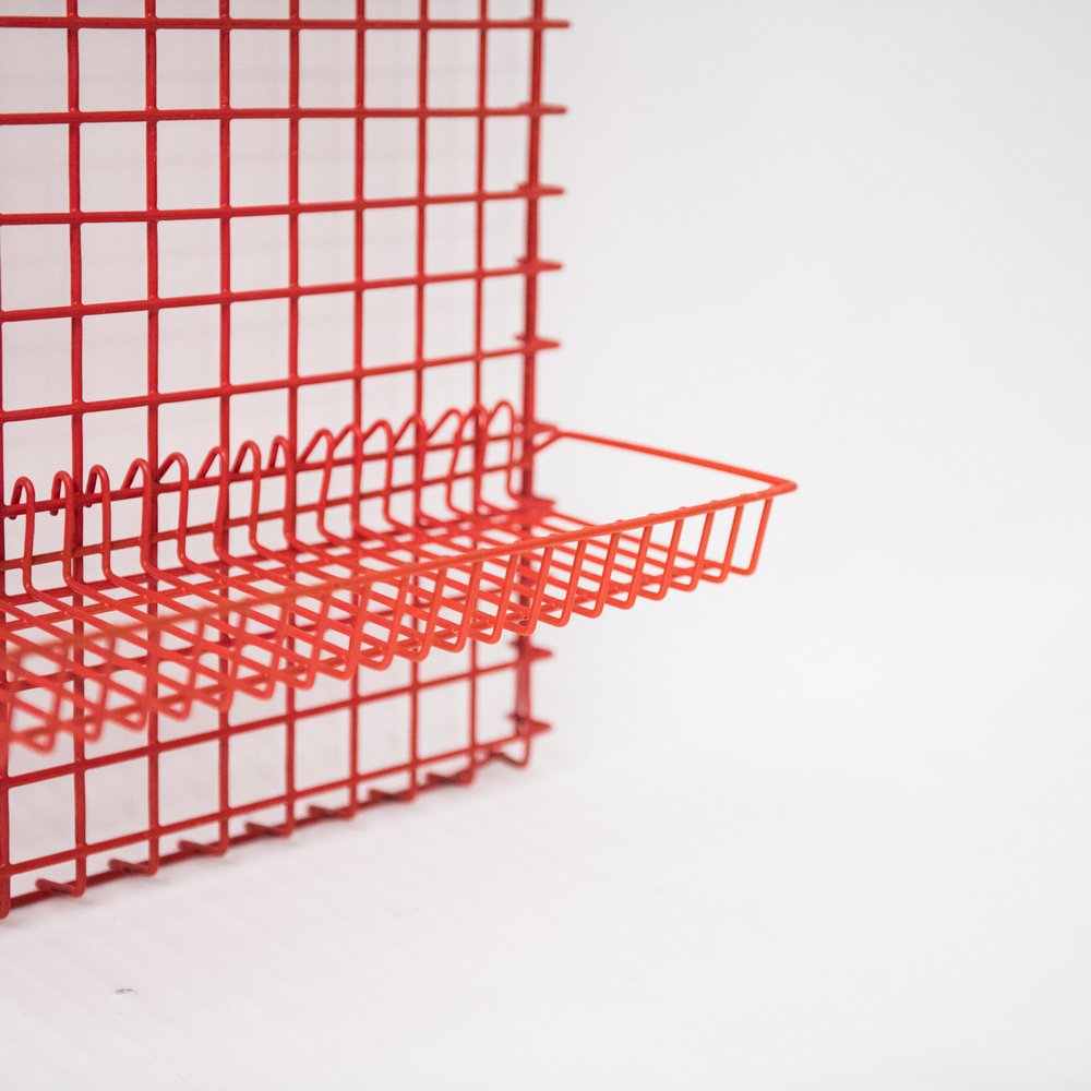 Mesh Metal Wall Shelf, 1980s for sale at Pamono