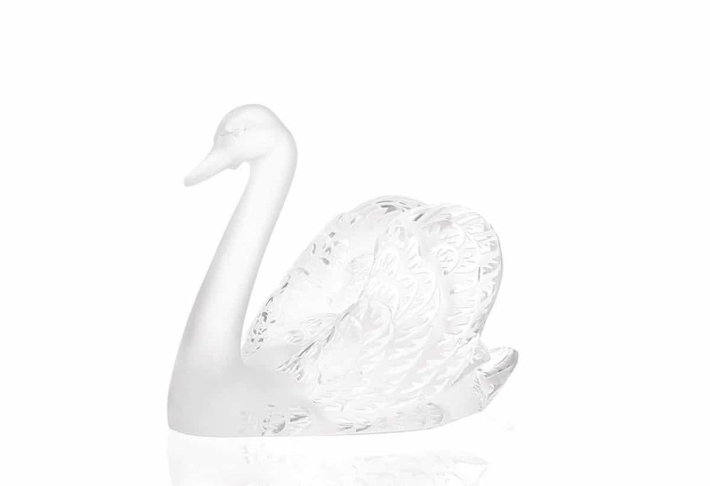 Vintage Table Mirror Swans by René Lalique, 1943 for sale at Pamono