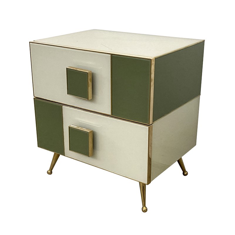 Wood and Glass Bedside Tables, 2000s, Set of 2 for sale at Pamono