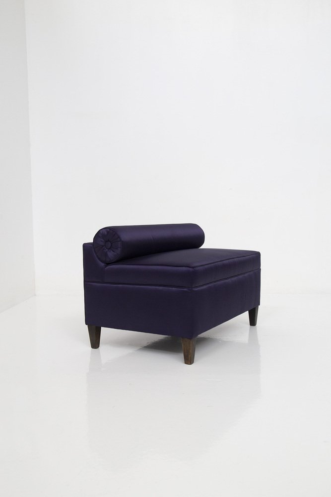 Small Italian Purple Satin Sofa with Roll Cushion, 1959 for sale at Pamono