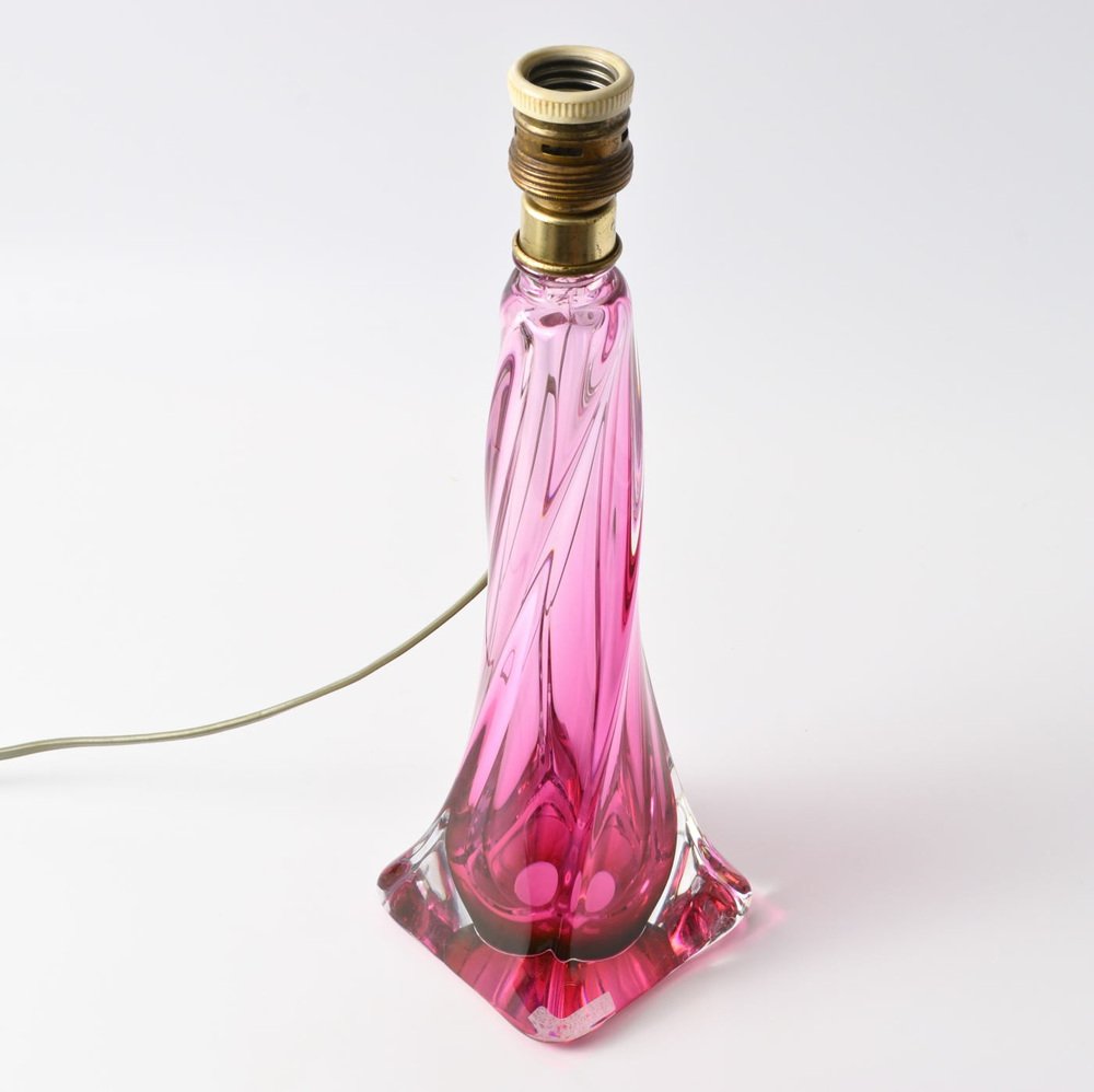 Mid-Century Cranberry Glass Table Lamp from Val Saint Lambert for sale ...