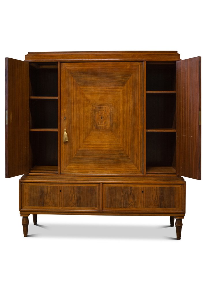 Großer dreitüriger Salonschrank aus Palisander mit geometrisch ...