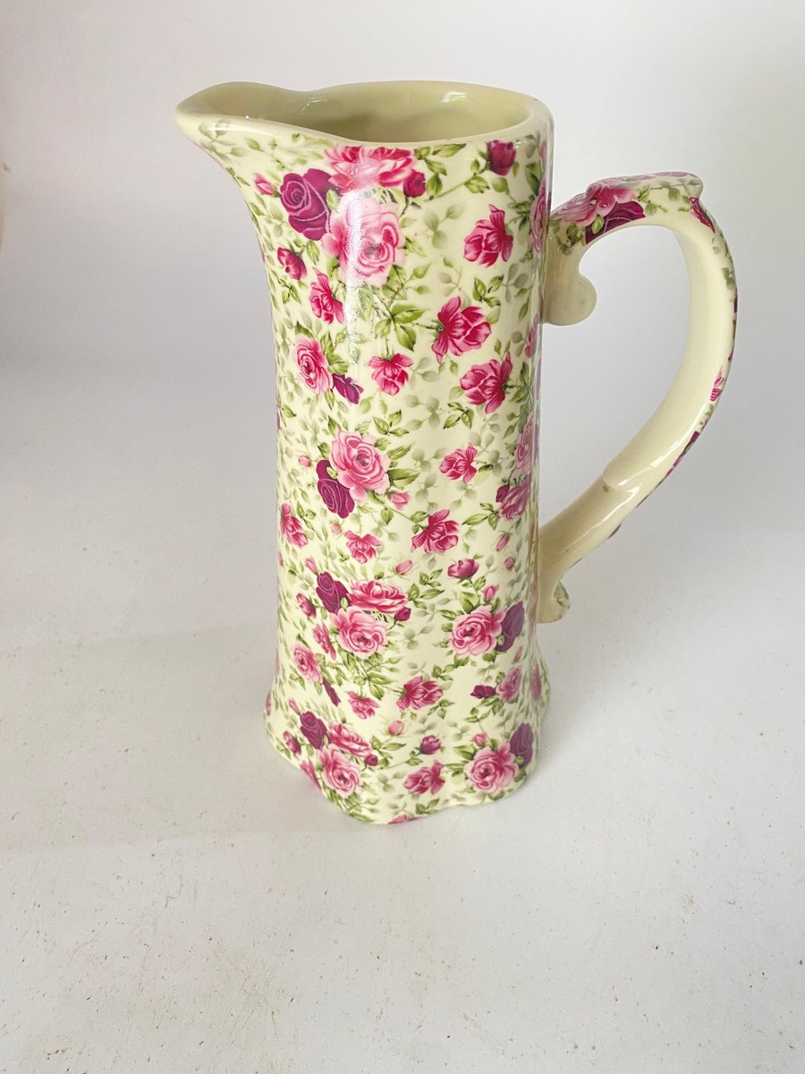 Antique English Majolica Pink Jug from Staffordshire for sale at Pamono