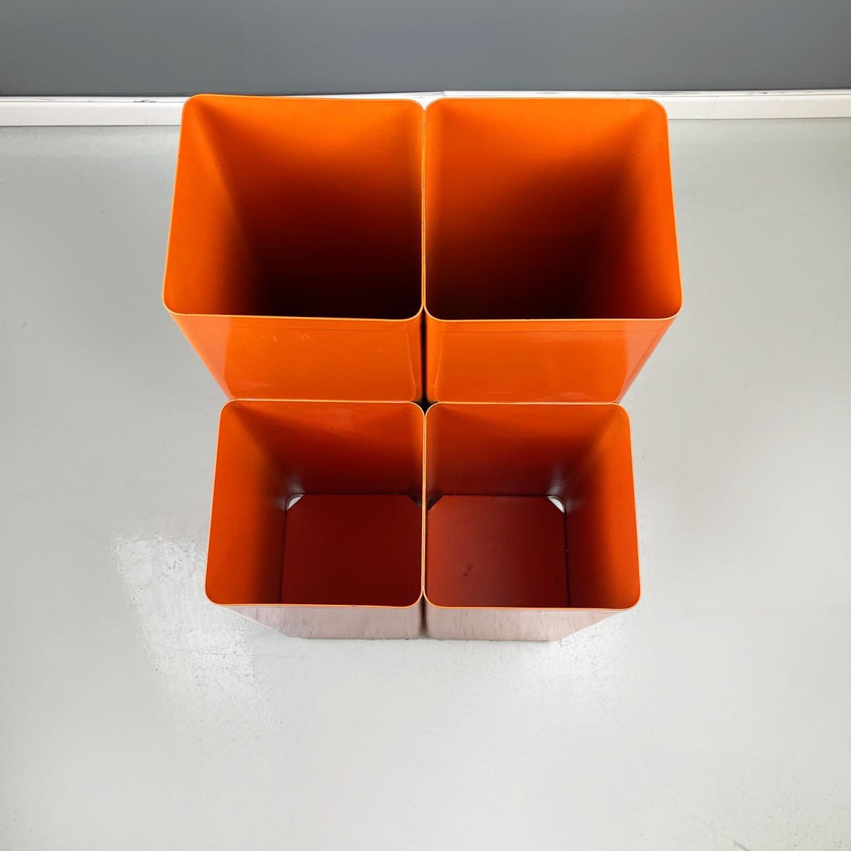 Italian Modern Drawing Roll Holder in Orange Metal Sheet by Neolt ...