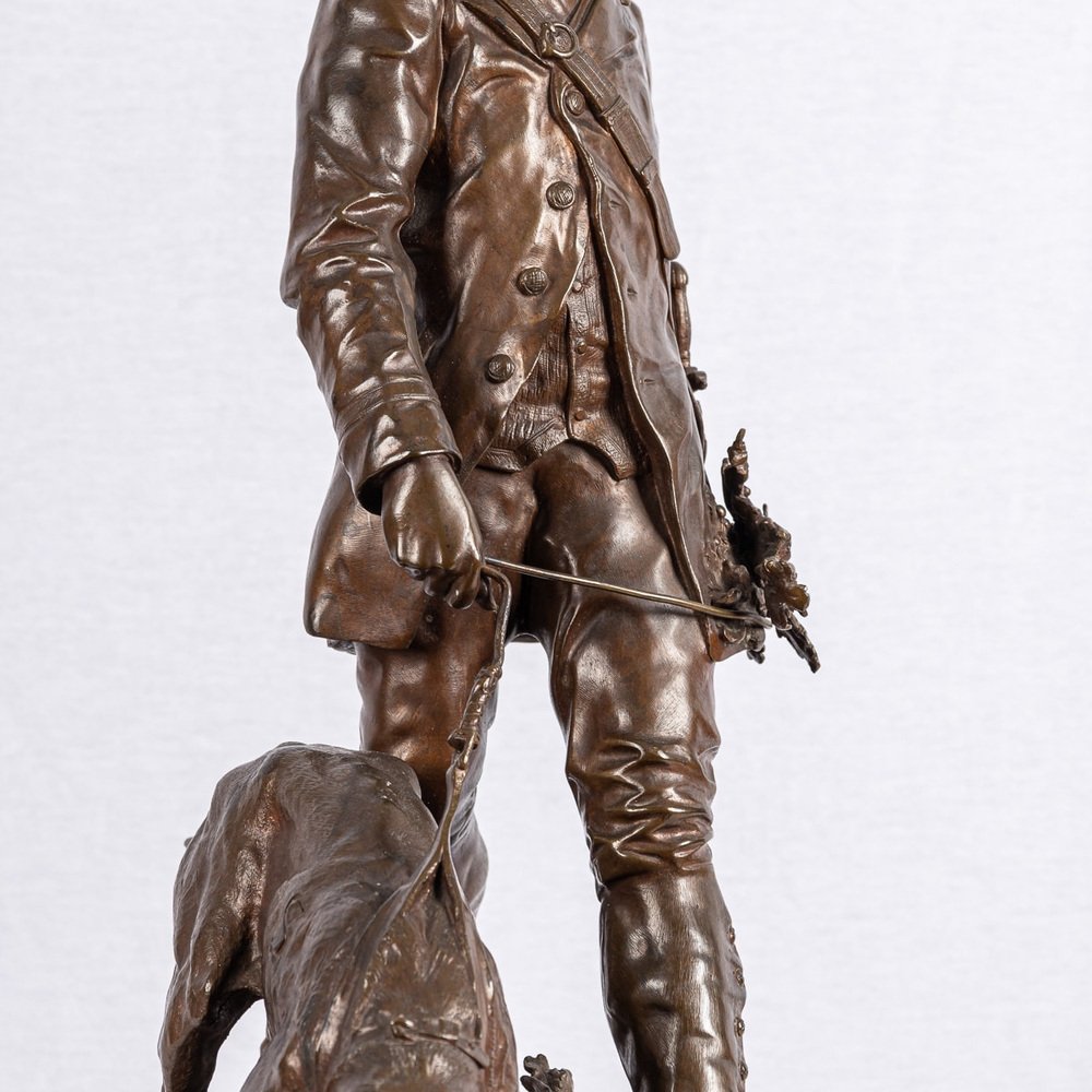 French Valet de Limier Figurine in Bronze by Pierre Jules Méne, 1870s ...
