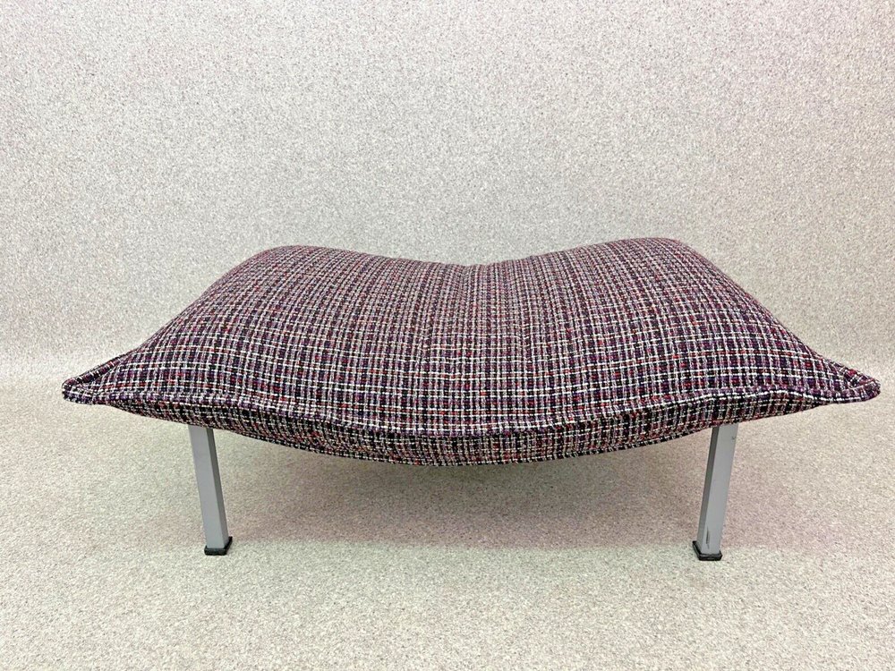 Vintage Pillow Chair and Footstool, 1980s, Set of 2 for sale at Pamono