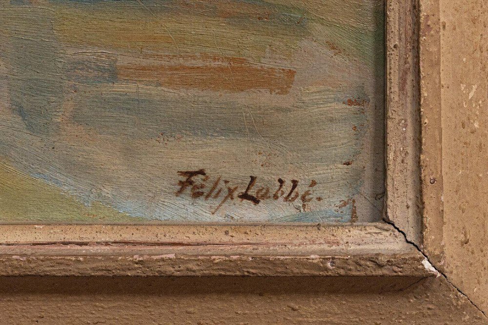 Félix Labbé, Banks of the River, 20th Century, Oil on Panel, Framed for ...