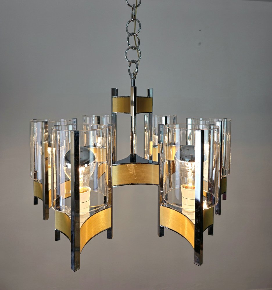 Lustre Vintage en Métal par Gaetano Sciolari, Italie, 1960s en vente ...