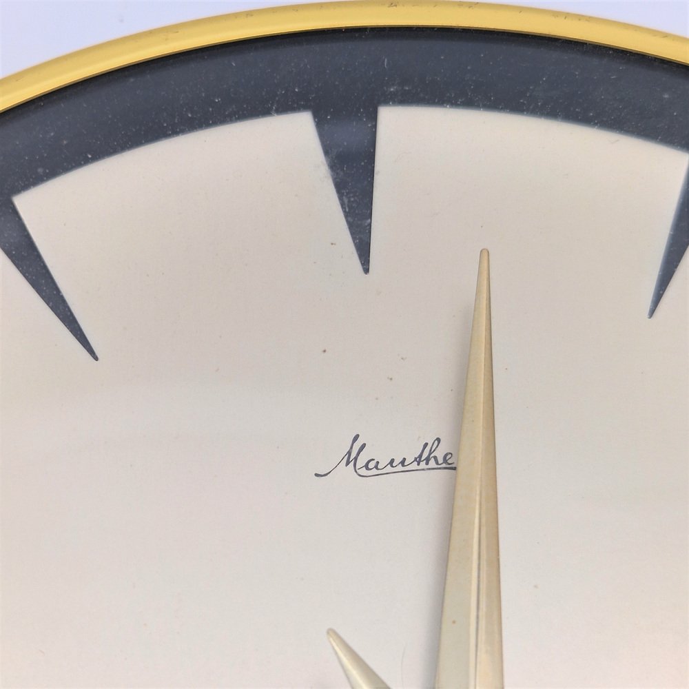 Mid-Century Brass Wall Clock from Mauthe, Germany, 1950s for sale at Pamono