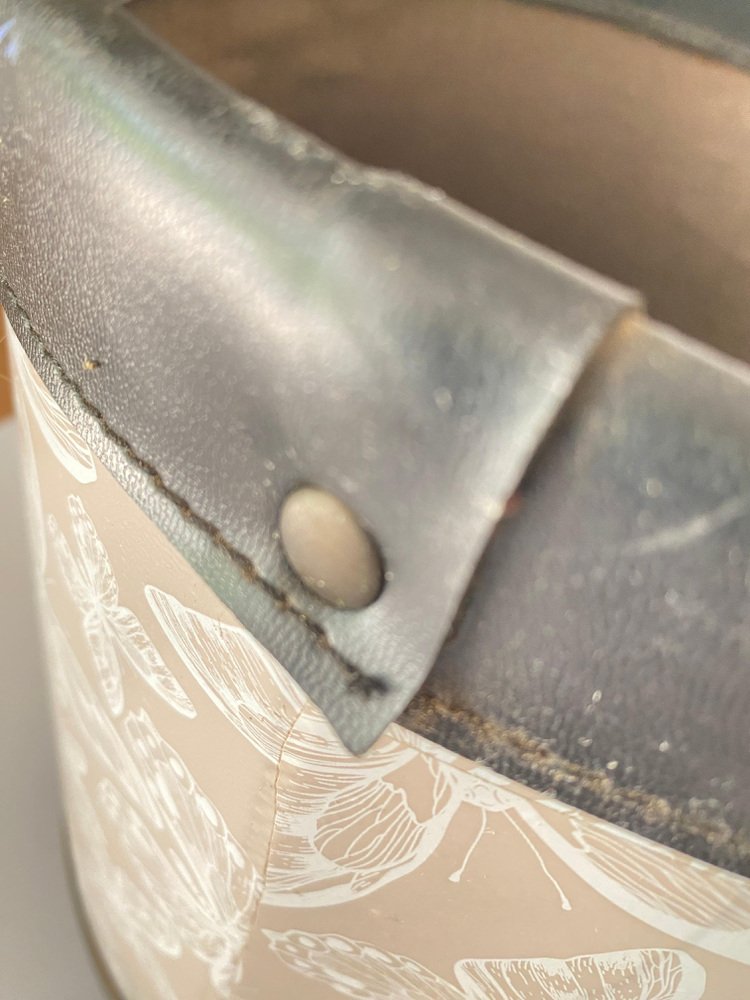 Faux Leather Trash Can in Black and Grey Color, Italy, 1970s for sale ...