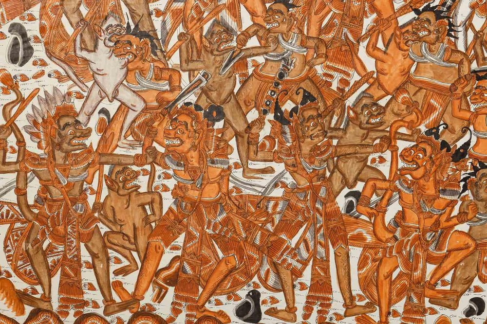 Thai Artist, The War Between Heaven and Hell, 1960, Painting for sale ...