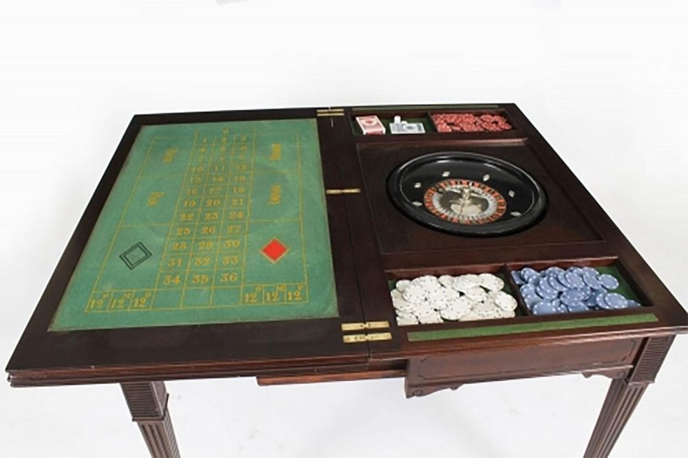Victorian Mahogany Games Card Roulette Table 19th Century for sale at ...